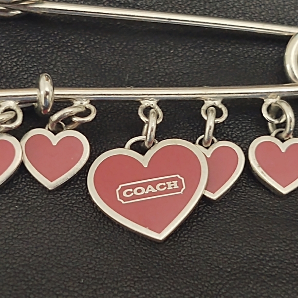 Coach | Jewelry | Vintage Y2k Coach Silver Pin With Red Enamel Dangling ...